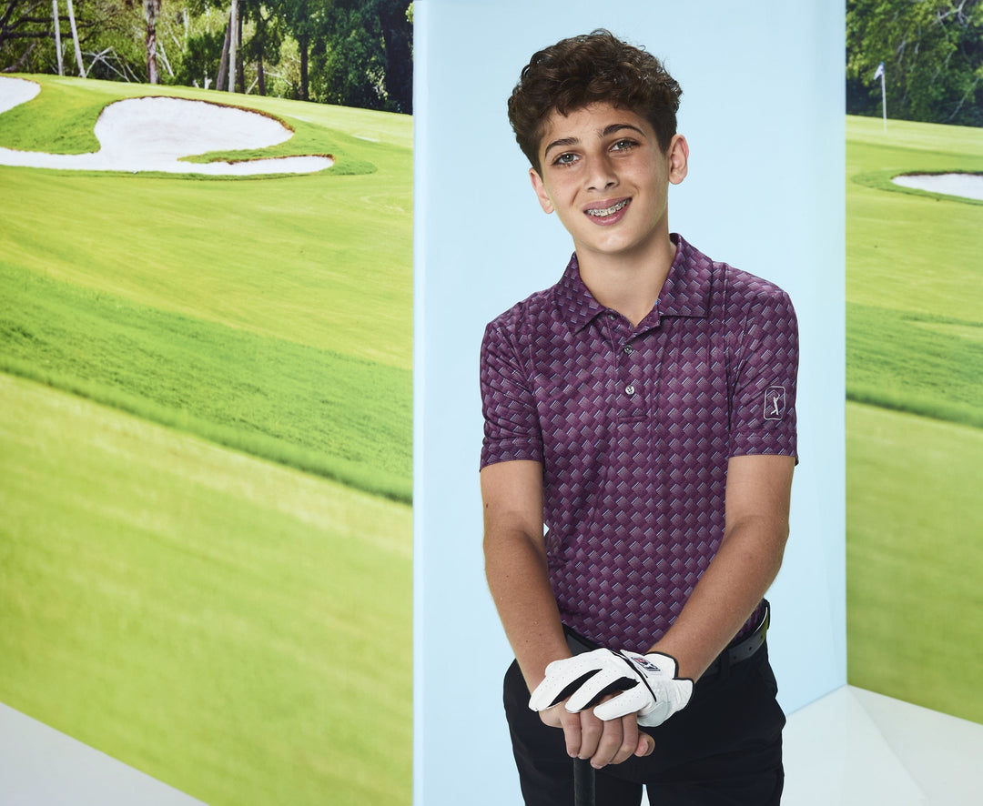 Boy's All-Over Motion Geo Print Golf Polo – Golf Apparel Shop