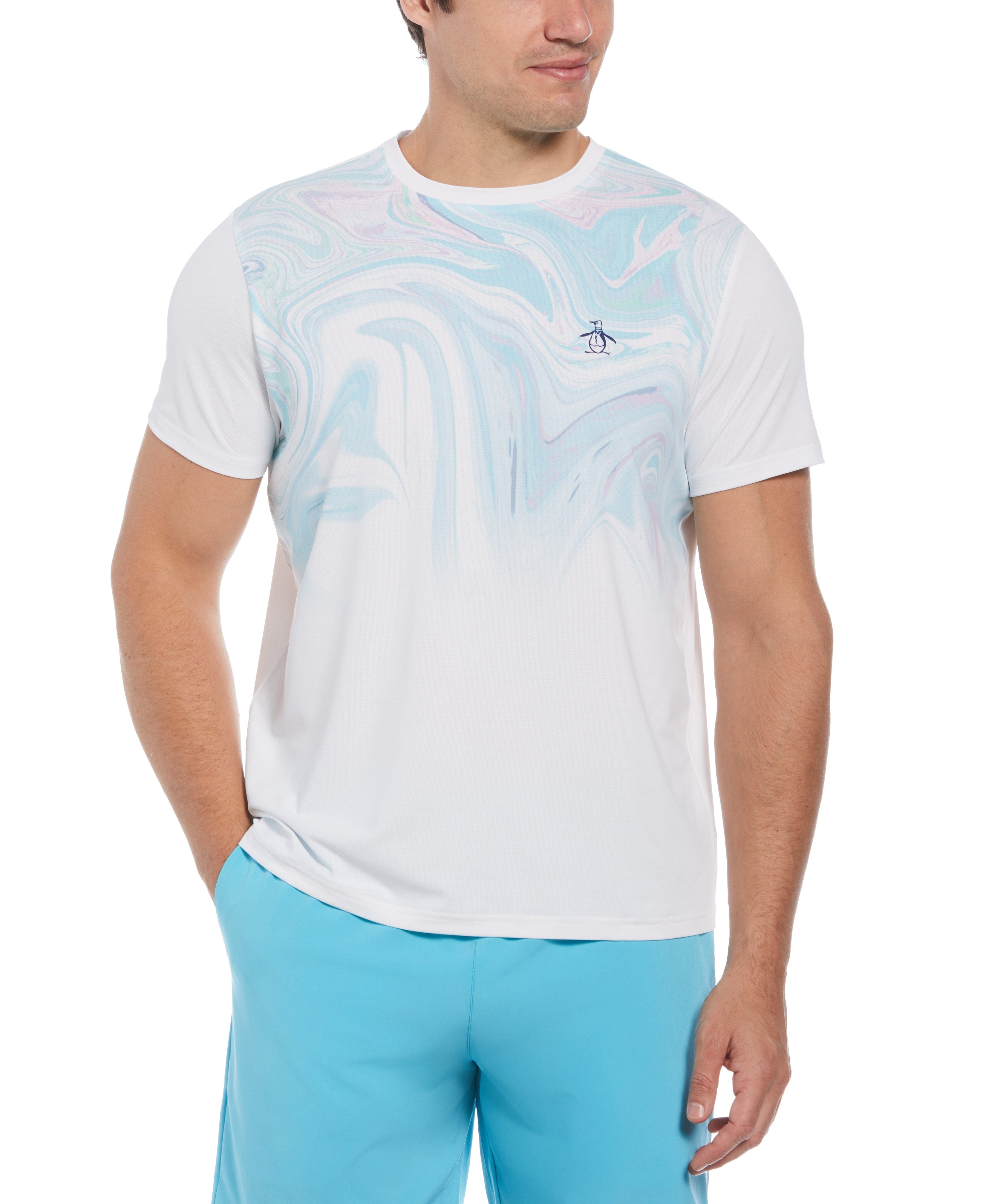 Men's Marble Print Performance Tennis T-Shirt – Golf Apparel Shop
