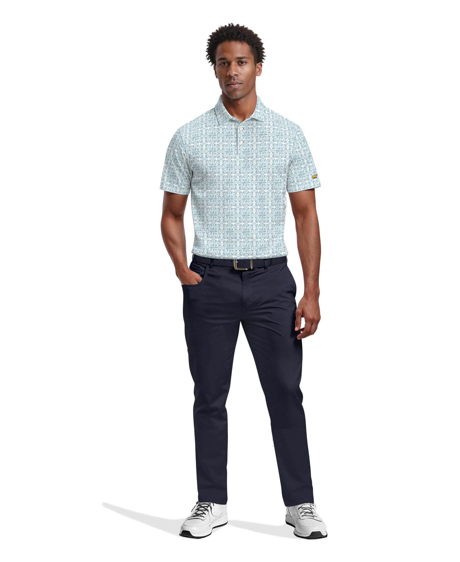 Men's Tile Print Polo – Golf Apparel Shop