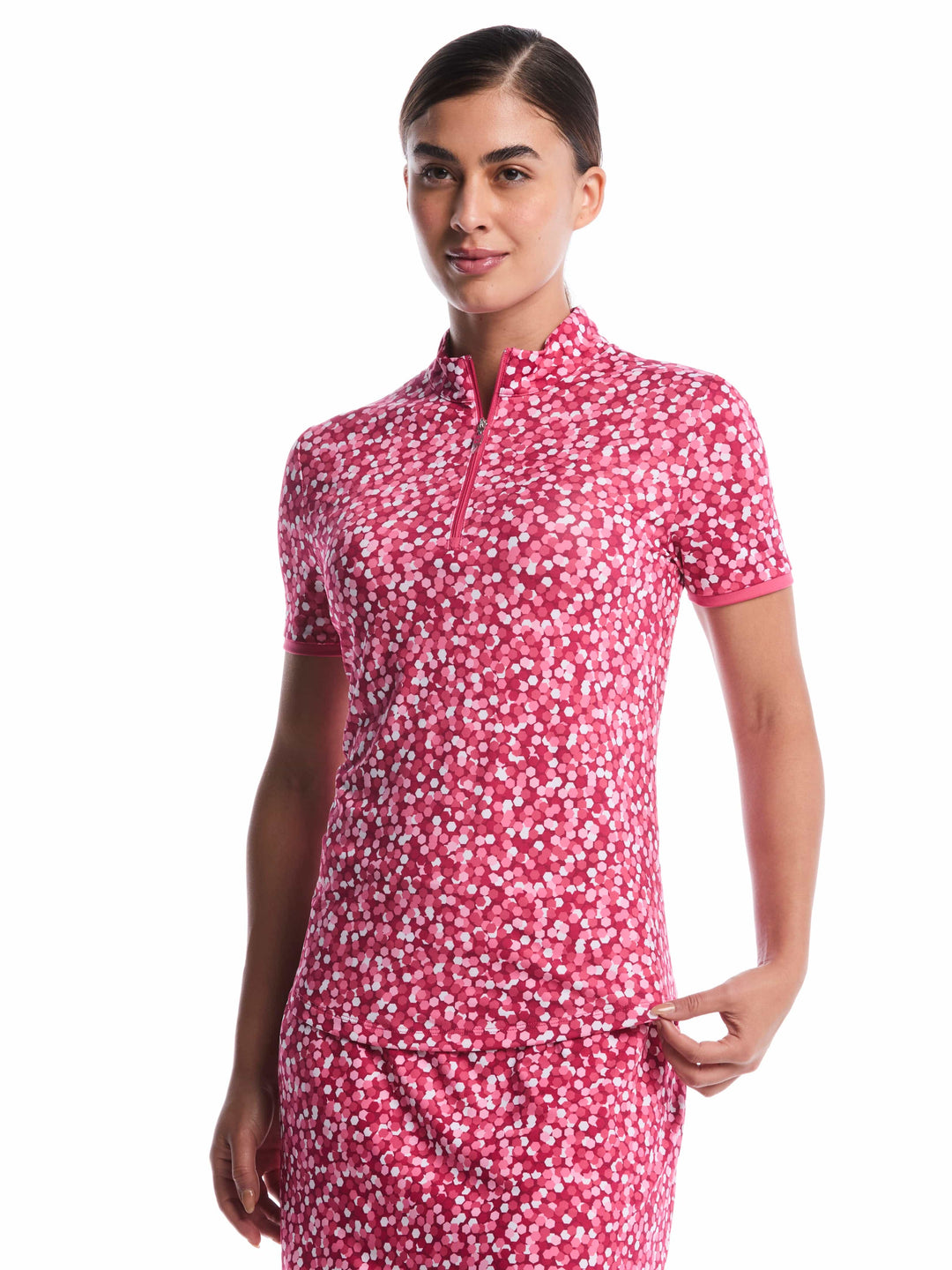 Women's Confetti Zip Polo – Golf Apparel Shop
