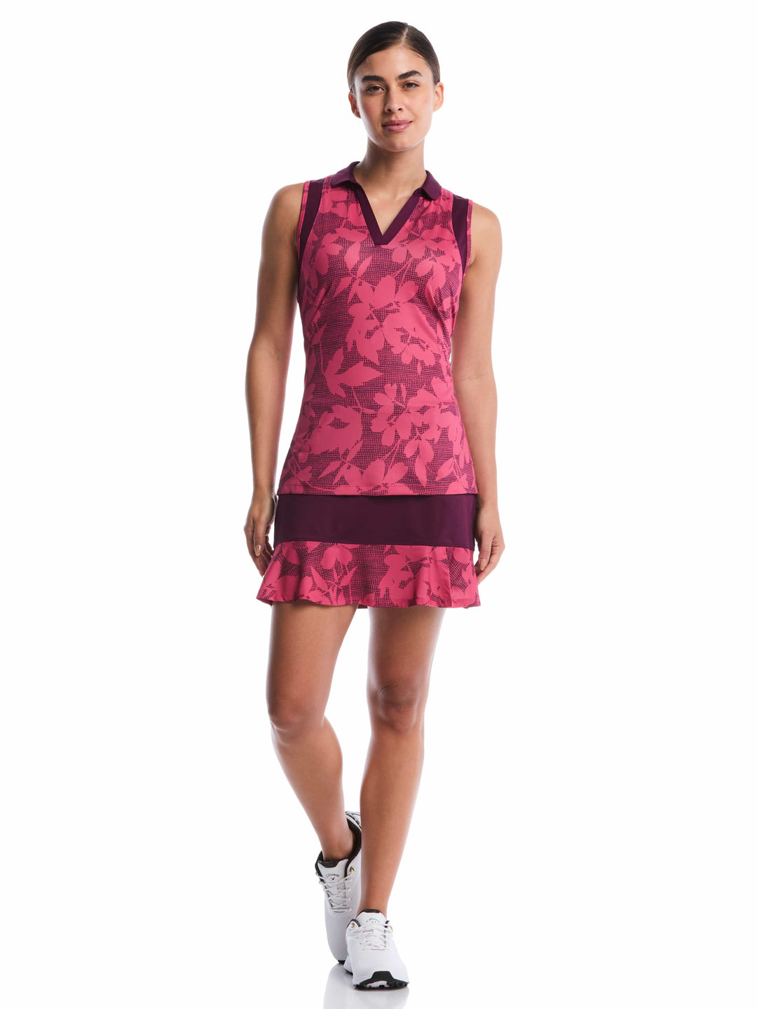 Women's Sleeveless Floral Printed Polo – Golf Apparel Shop