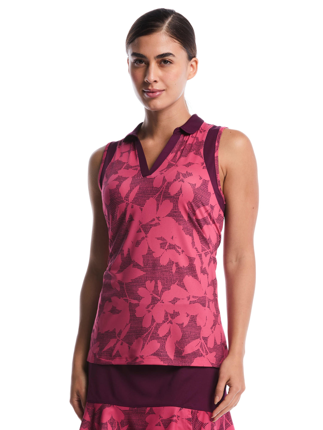 Women's Sleeveless Floral Printed Polo – Golf Apparel Shop
