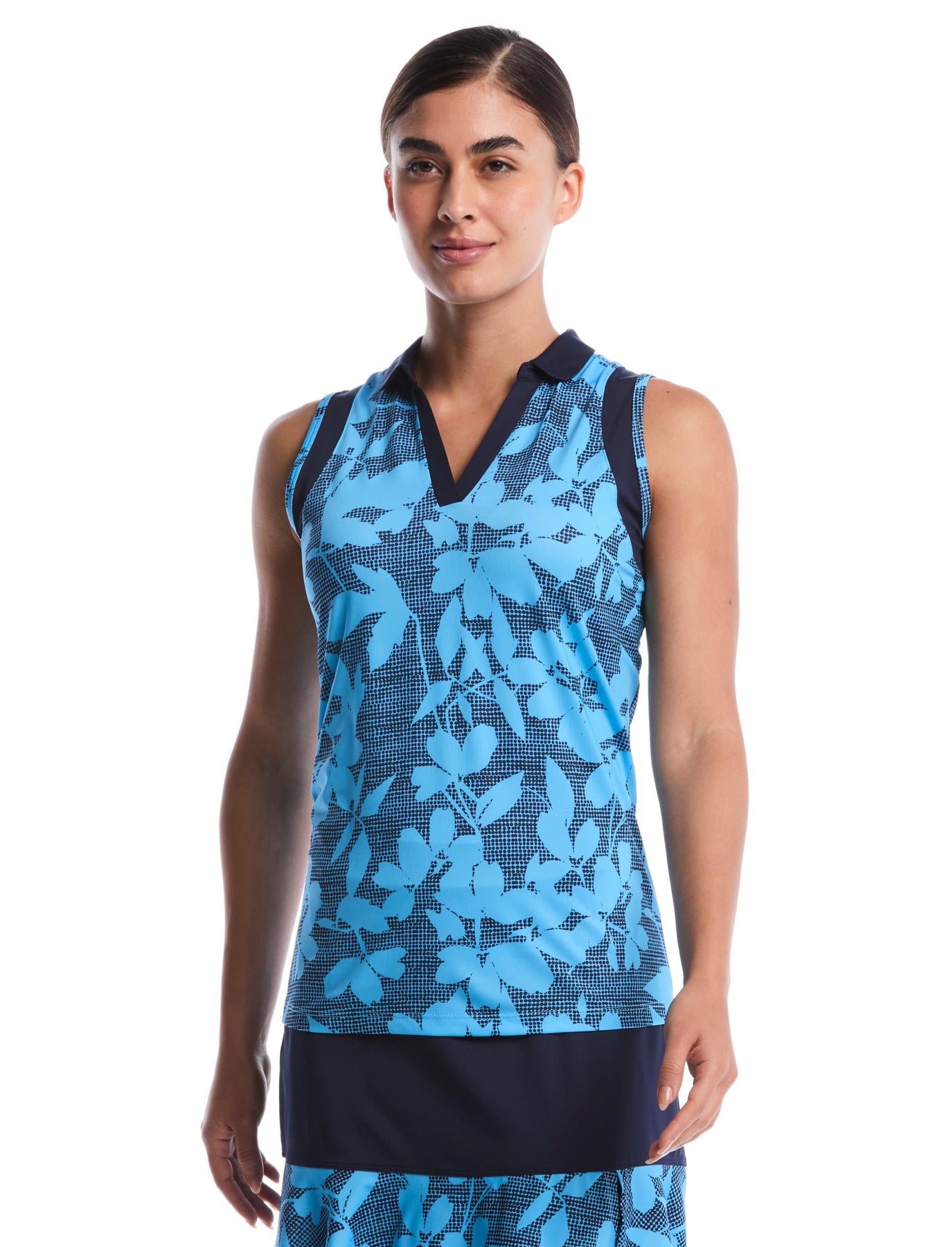 Women's Sleeveless Floral Printed Polo – Golf Apparel Shop